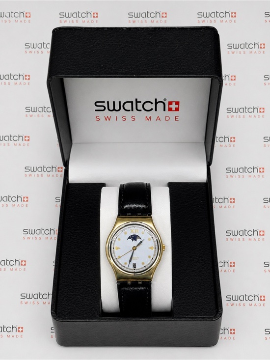 Swatch | Accessories | Vintage 991 Swatch Moon Phase Gold Plated Bezel ...